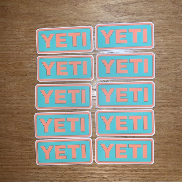 Yeti | Office | Yeti Stickers Set Of Seafoamcoral | Poshmark